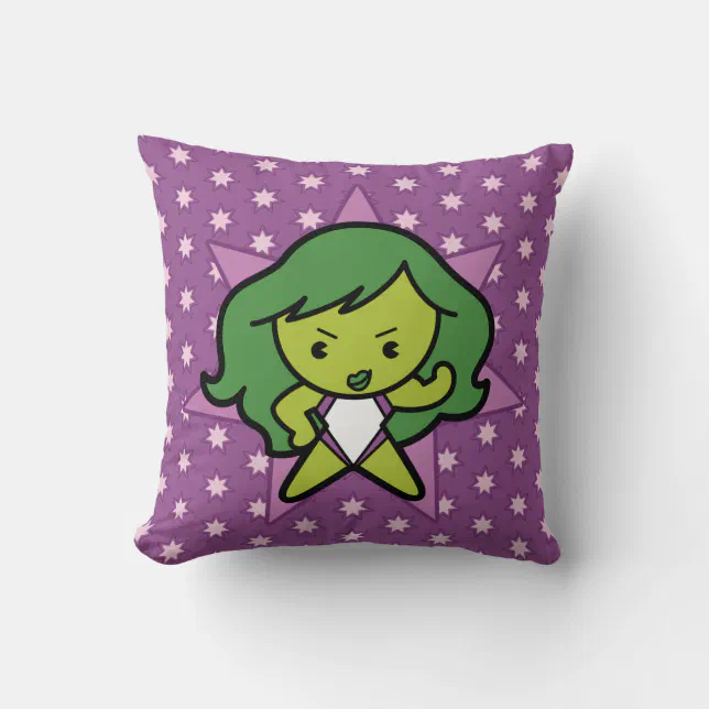 Kawaii She Hulk Flex Throw Pillow Zazzle