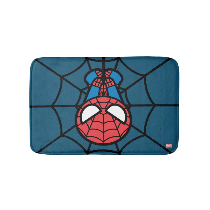 Kawaii Spider-Man Hanging Upside Down Bath Mat | Zazzle