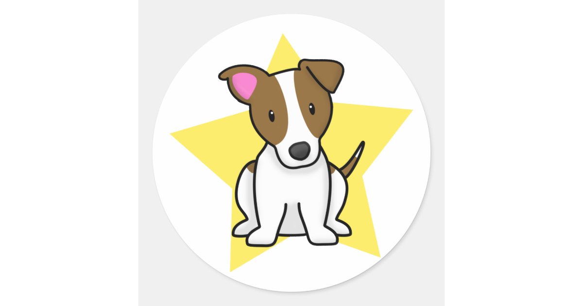 Kawaii Star Jack Russell Terrier Classic Round Sticker | Zazzle