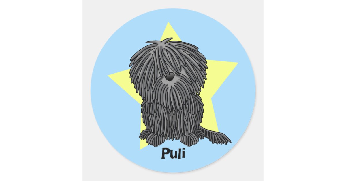 Kawaii Star Puli Classic Round Sticker | Zazzle