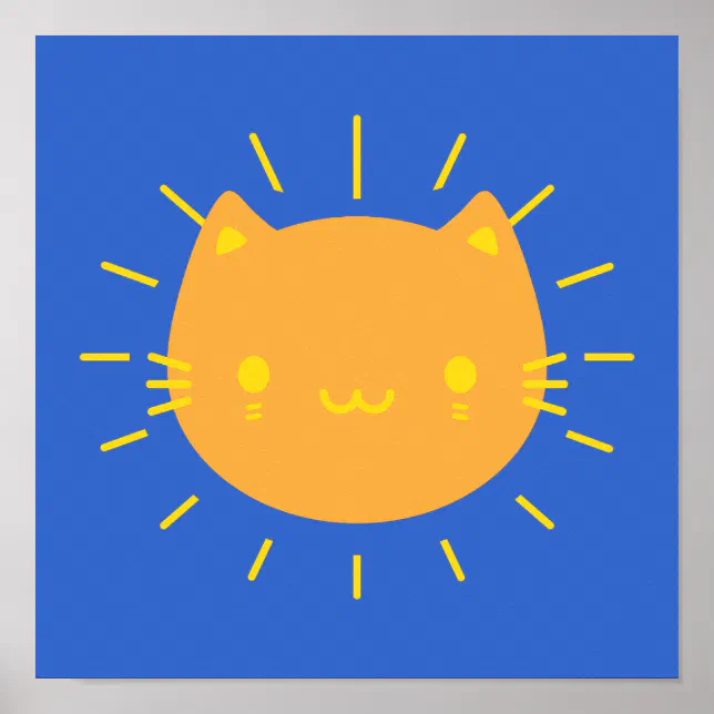 Kawaii Sunshine Cat Poster | Zazzle