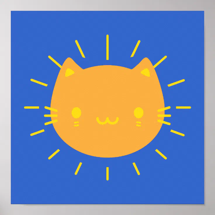 Kawaii Sunshine Cat Poster | Zazzle