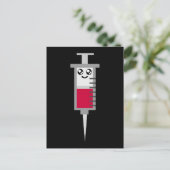 KAWAII SYRINGE SHOT MEDICAL HAPPY FACE POSTCARD | Zazzle