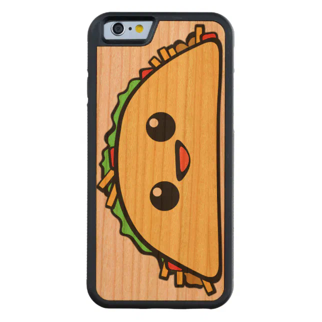 Kawaii Taco Carved Wood iPhone Case | Zazzle