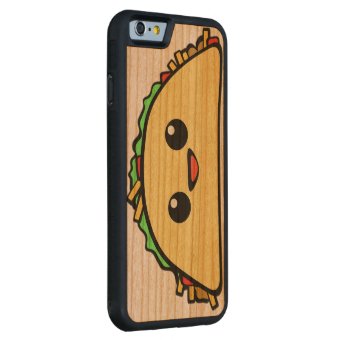 Kawaii Taco Carved Wood iPhone Case | Zazzle