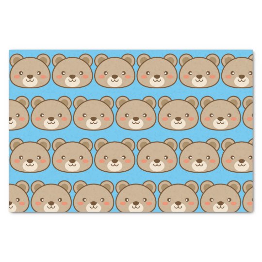 Kawaii Teddy Bear Tissue Paper | Zazzle.com