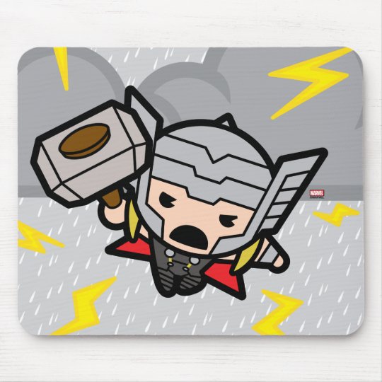 Kawaii Thor With Lightning Mouse Pad | Zazzle.com