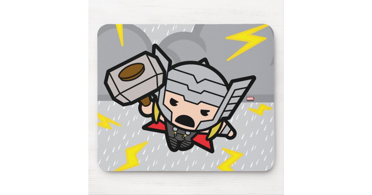 Kawaii Thor With Lightning Mouse Pad | Zazzle