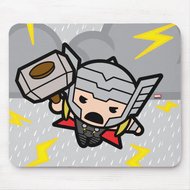 Kawaii Thor With Lightning Mouse Pad | Zazzle