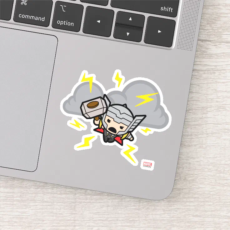 Kawaii Thor With Lightning Sticker | Zazzle