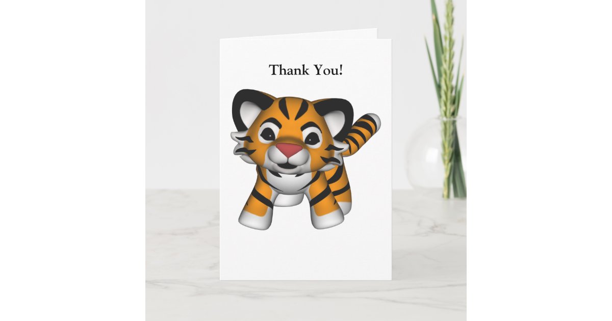 Kawaii Tiger Thank You Card | Zazzle