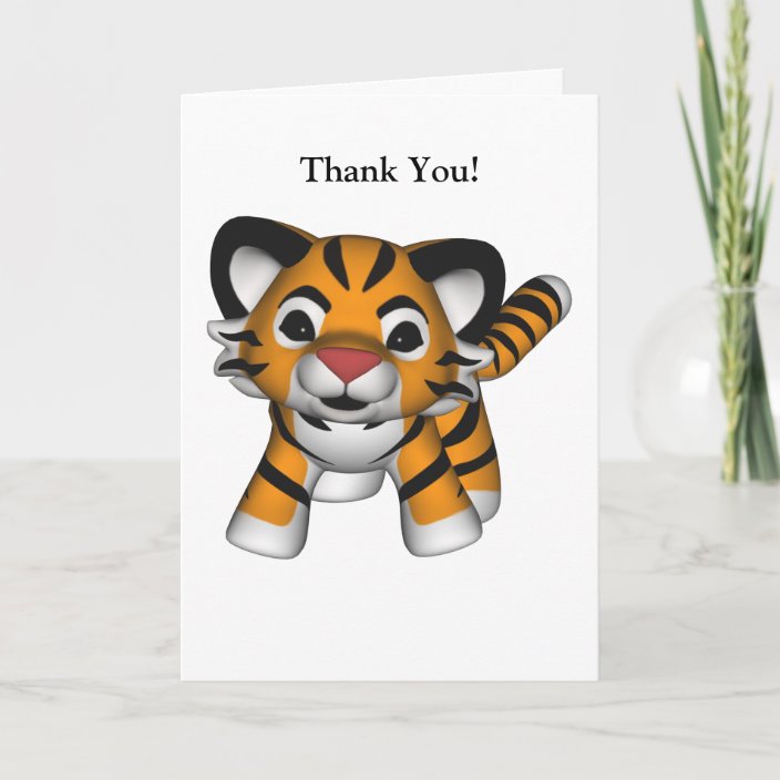 Kawaii Tiger Thank You Card | Zazzle