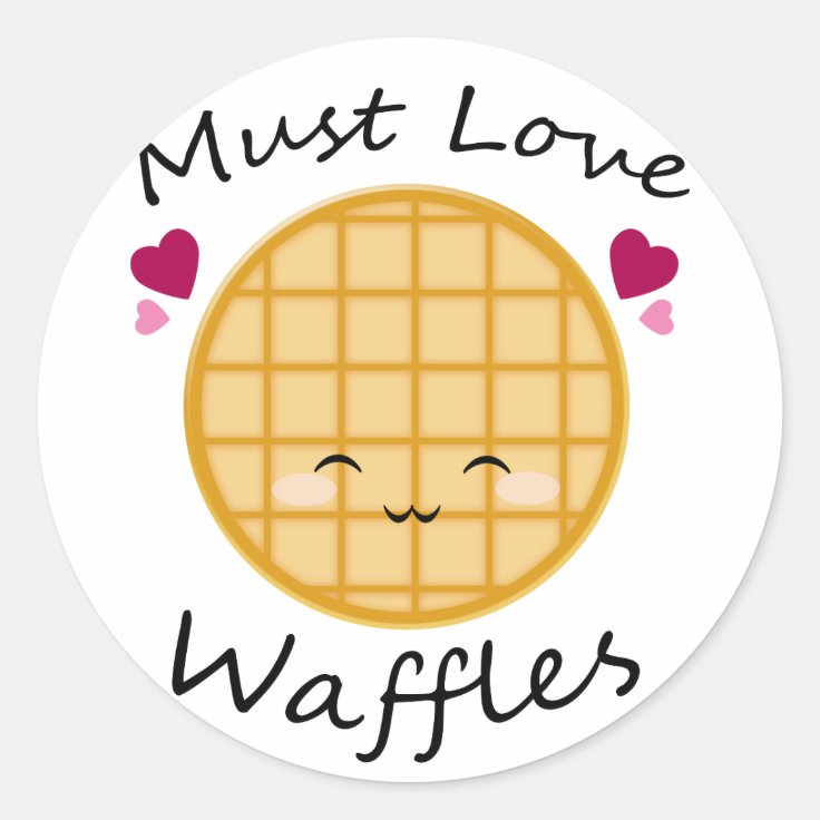 Kawaii Waffle Classic Round Sticker | Zazzle
