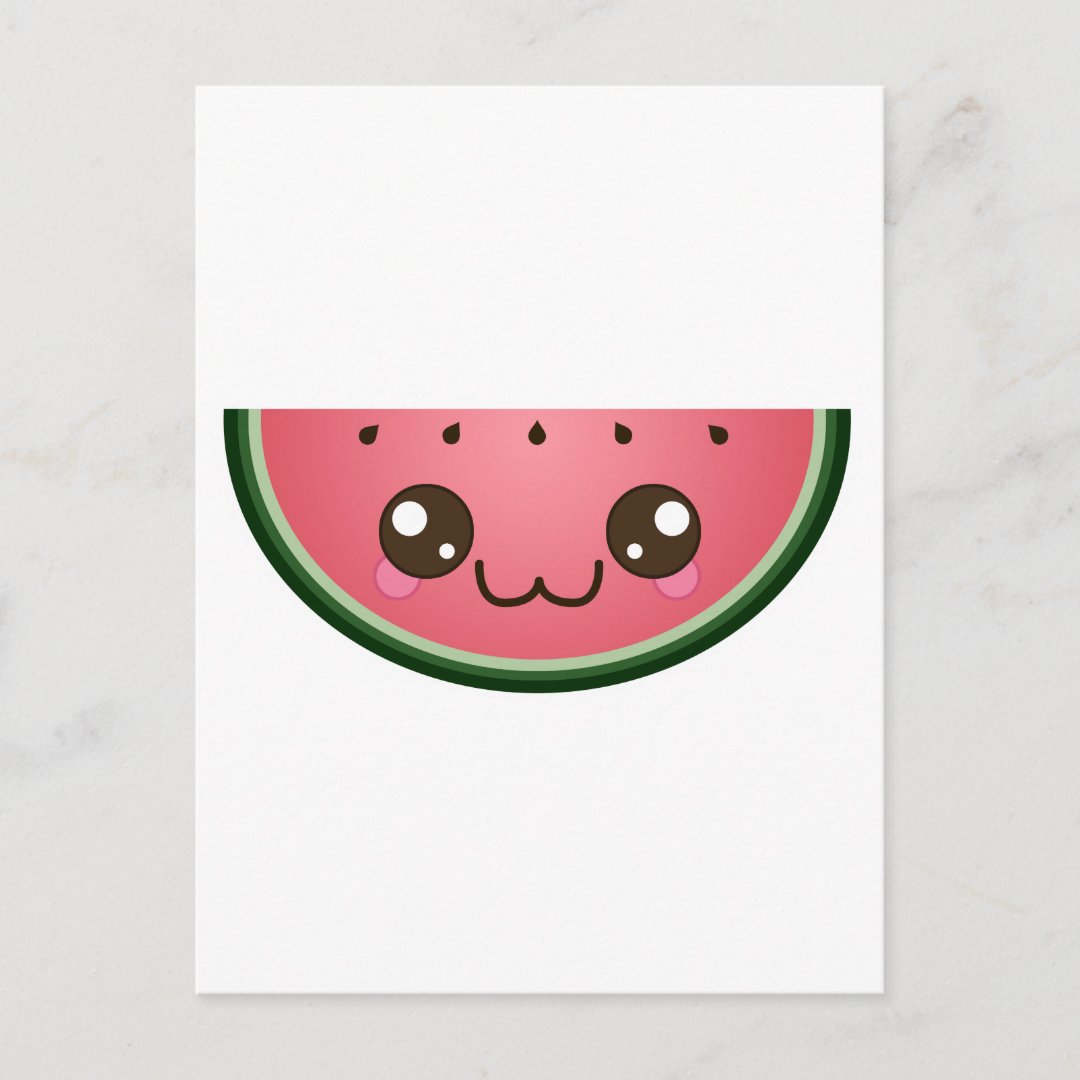 Kawaii Watermelon Postcard | Zazzle