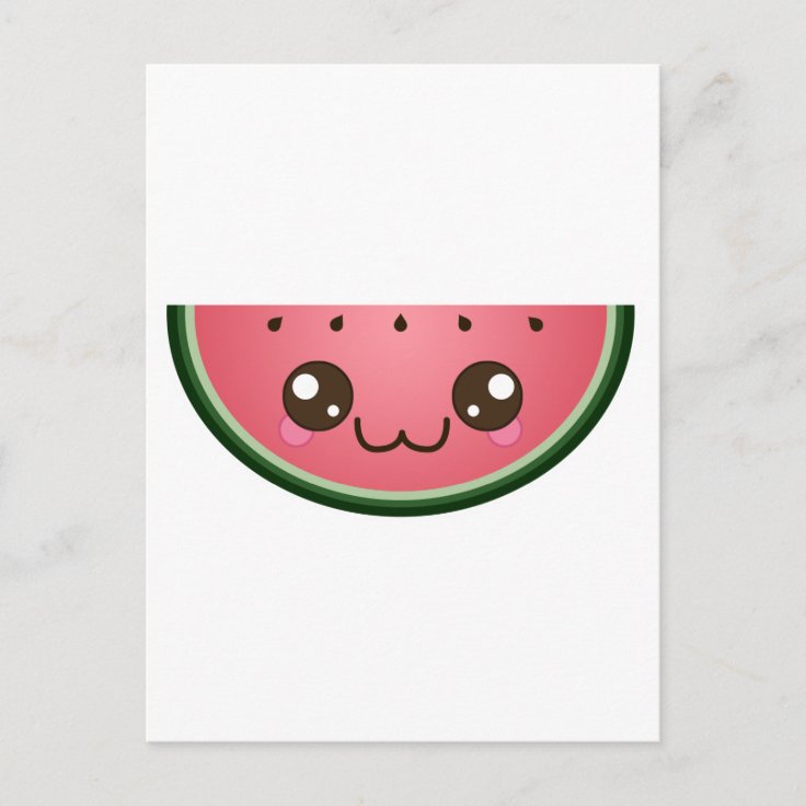 Kawaii Watermelon Postcard | Zazzle