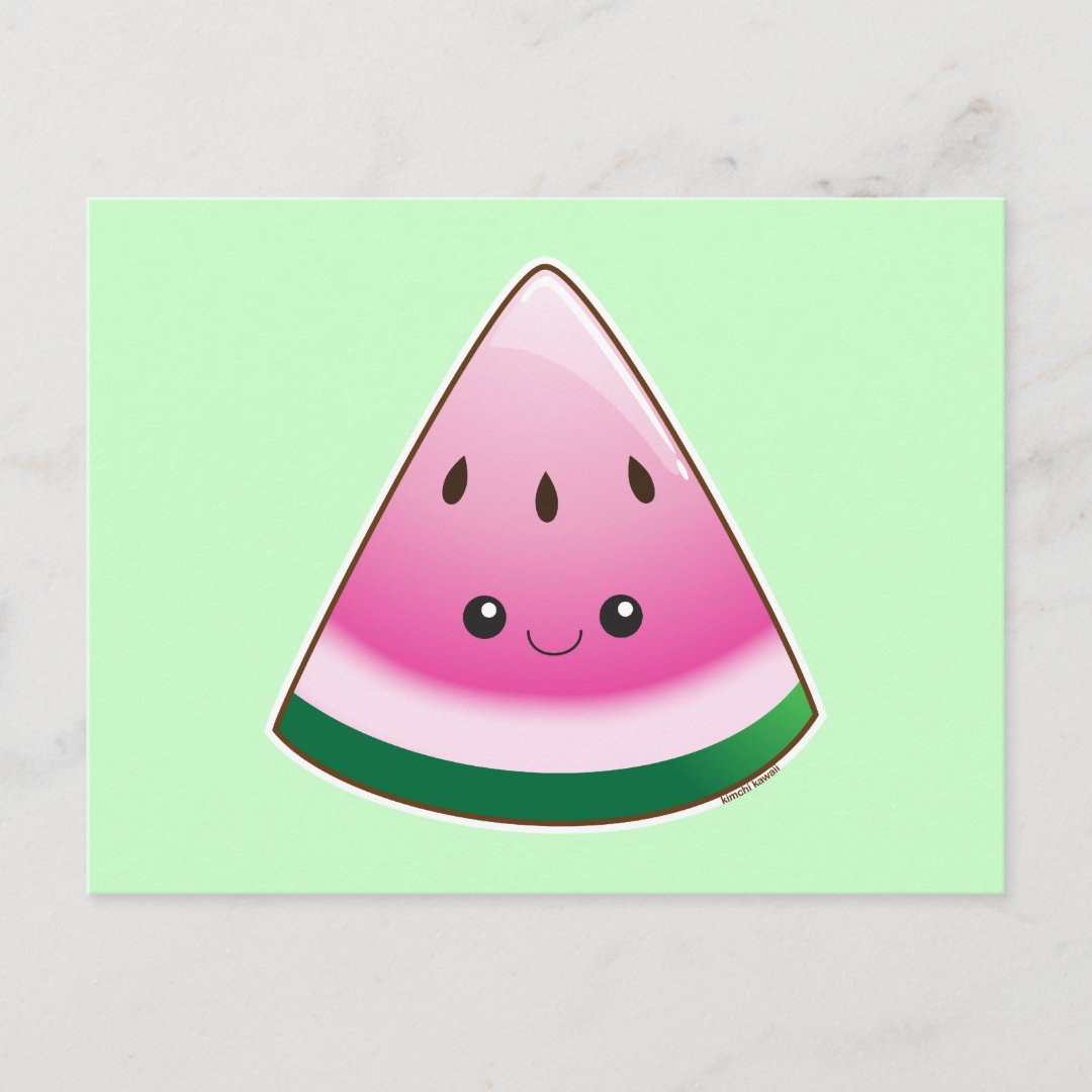 Kawaii Watermelon Postcard | Zazzle