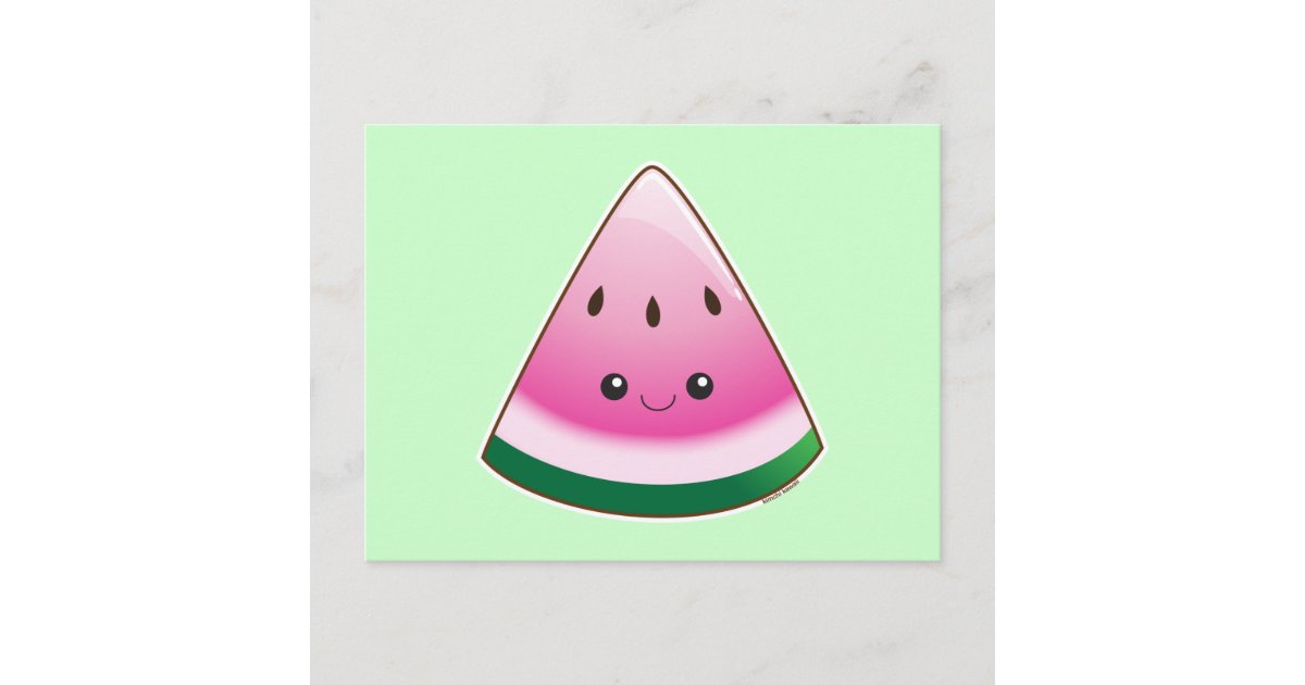 Kawaii Watermelon Postcard | Zazzle