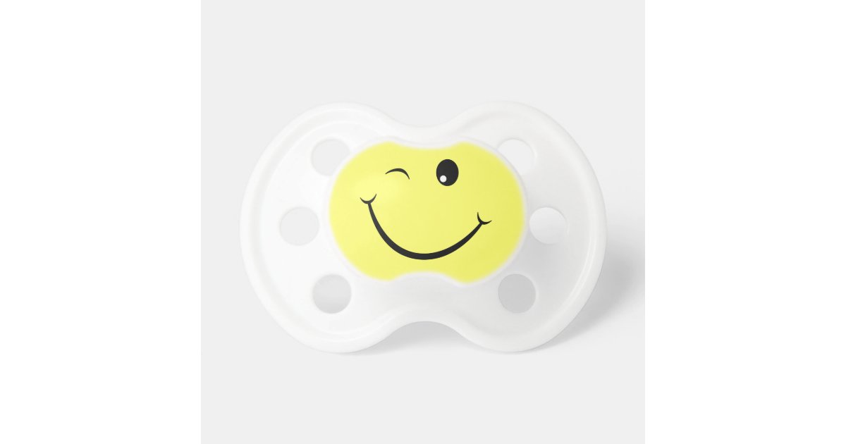 Kawaii Winking Happy Face Sunshine Pacifier | Zazzle