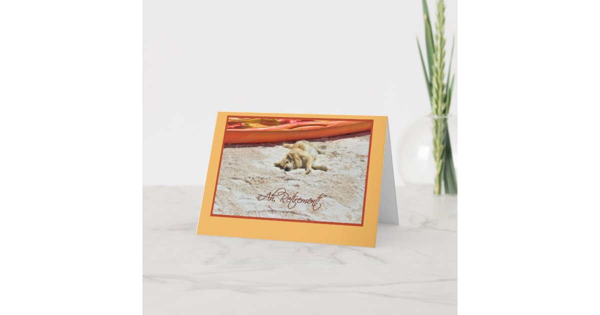 Kayak and Golden Retriever Happy Retirement Card | Zazzle