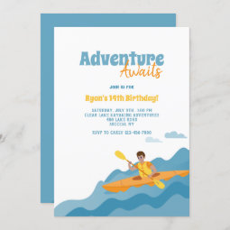 Kayak Birthday Invitation | Zazzle