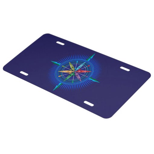 Kayak Compass Rose License Plate | Zazzle