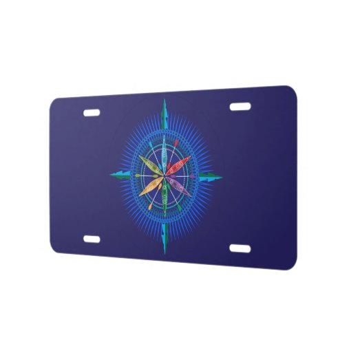 Kayak Compass Rose License Plate | Zazzle