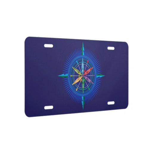 Kayak Compass Rose License Plate | Zazzle