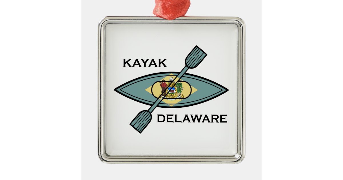 Kayak Delaware Flag Metal Ornament | Zazzle
