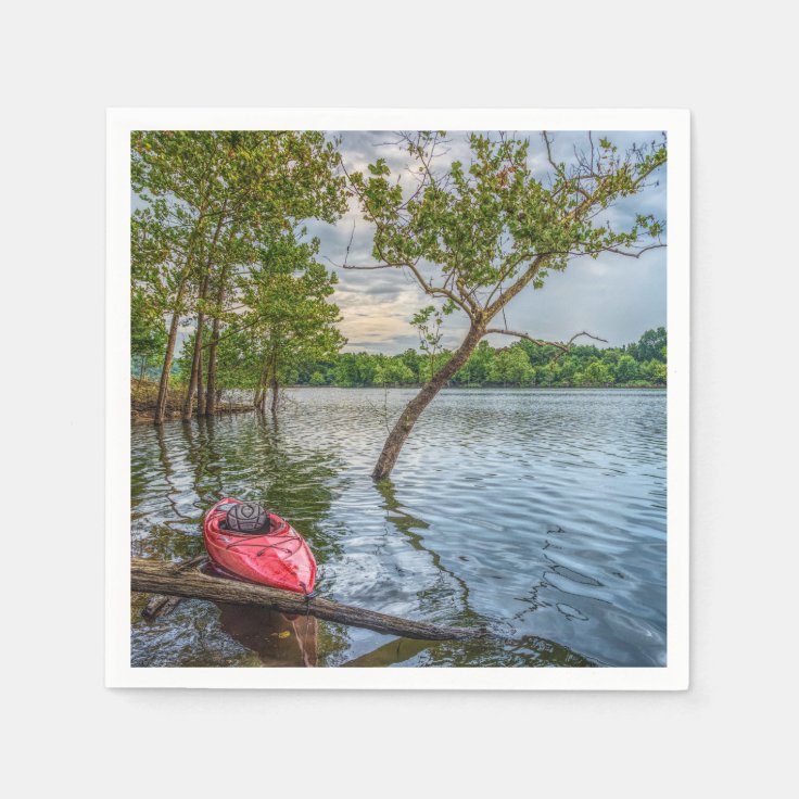 Kayak Floating On Table Rock Lake Napkins | Zazzle