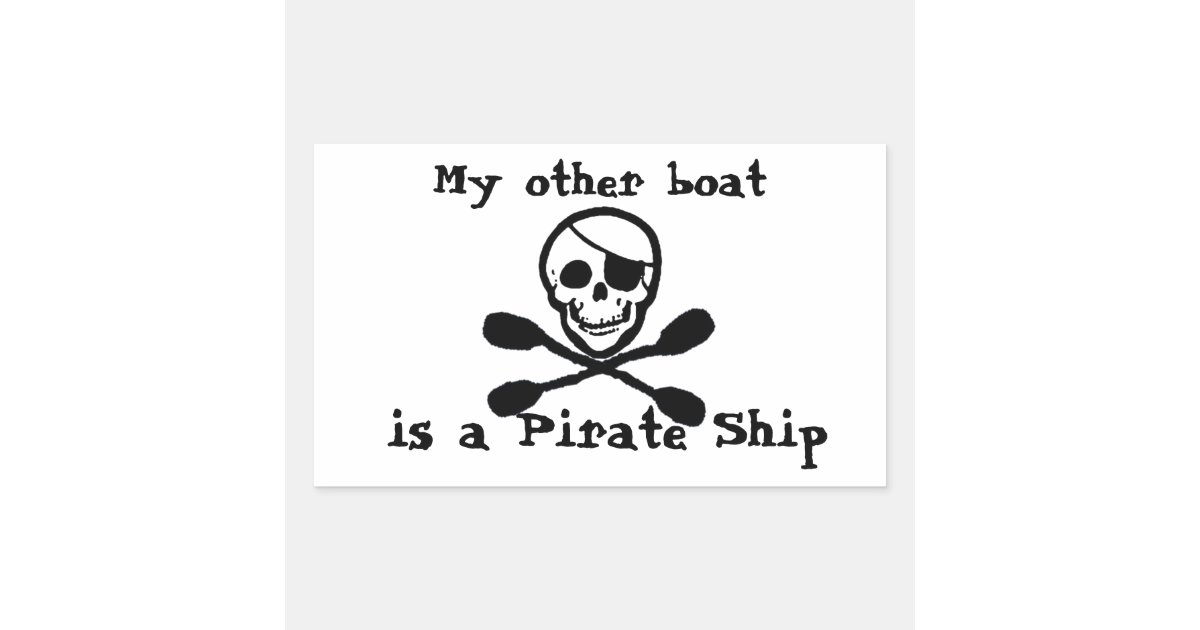 Kayak Paddle Pirate Ship Sticker | Zazzle