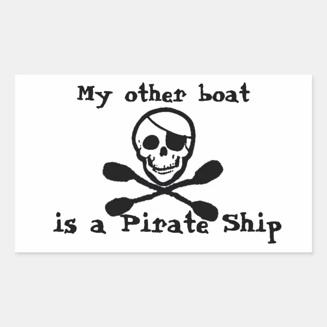 Kayak Paddle Pirate Ship Sticker | Zazzle
