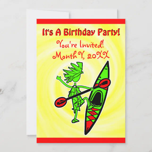 Kayak Themed Party Invitation | Zazzle