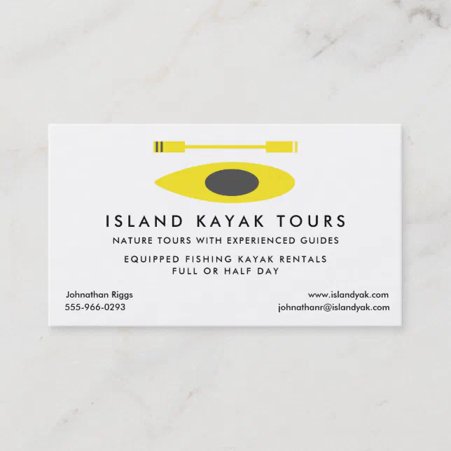 Kayak Tour Guide Business Card | Zazzle