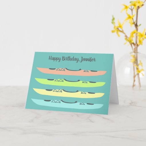 Kayakers Personalized Kayak Graphics Card | Zazzle