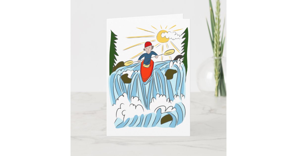 Kayaking adventure birthday card | Zazzle