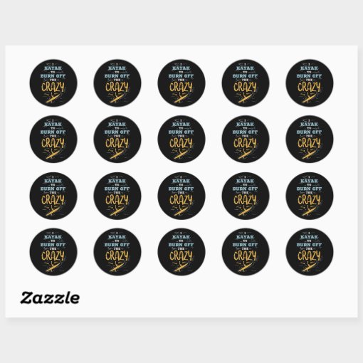 kayaking classic round sticker | Zazzle