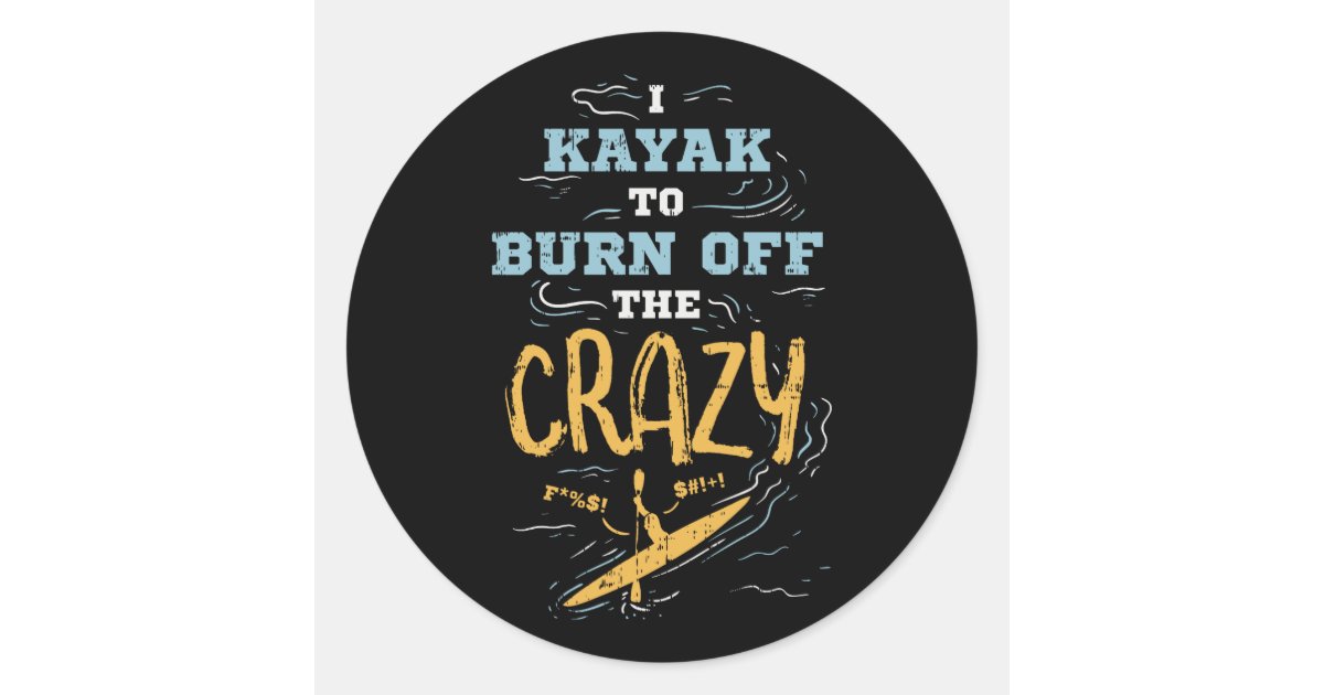 kayaking classic round sticker | Zazzle