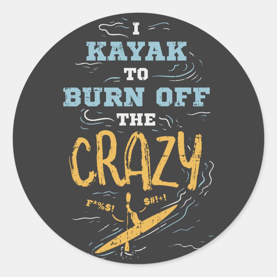 Kayaking Classic Round Sticker | Zazzle