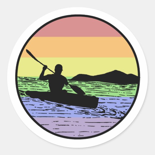 Kayaking Classic Round Sticker | Zazzle.com