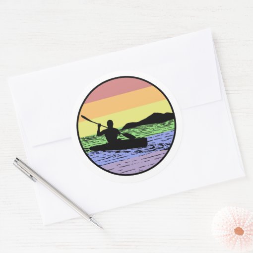 Kayaking Classic Round Sticker | Zazzle