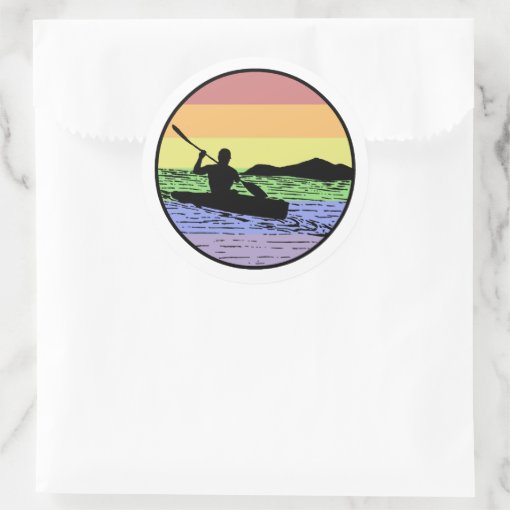 Kayaking Classic Round Sticker | Zazzle
