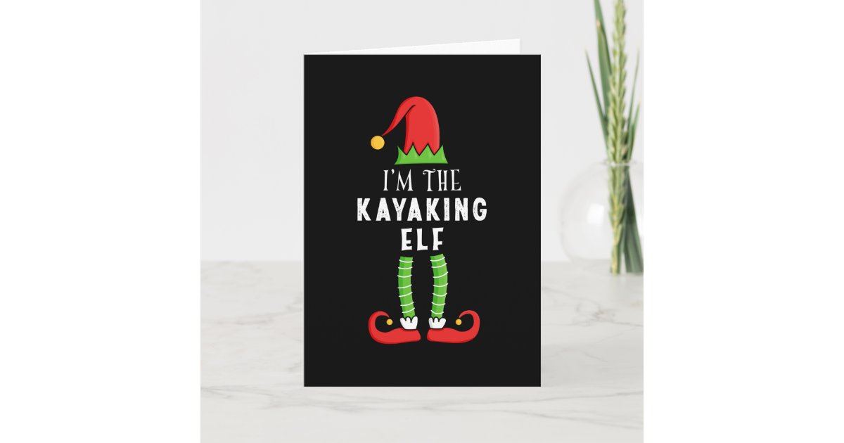 Kayaking Elf Christmas Matching Family Gift Card | Zazzle