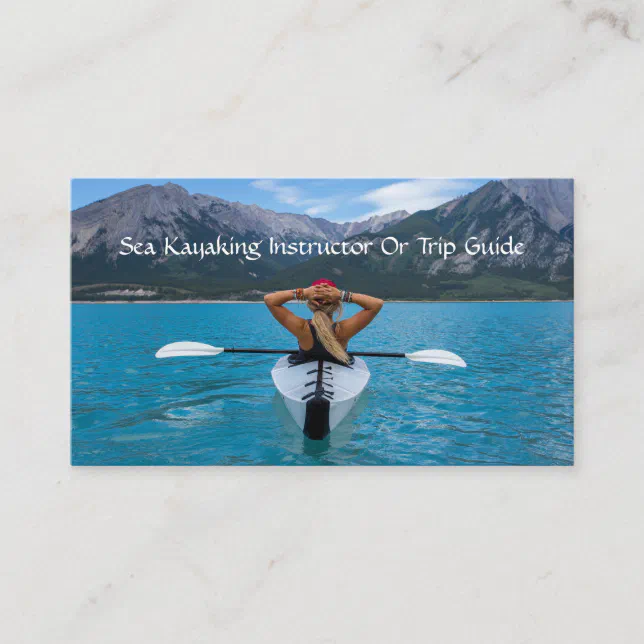 Kayaking Instructor Or Tour Guide On Mountain Lake Business Card | Zazzle