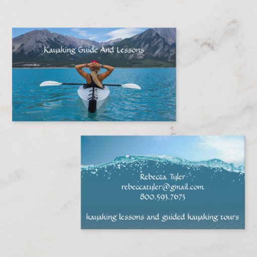 Kayaking Instructor Or Trip Guide Business Card | Zazzle