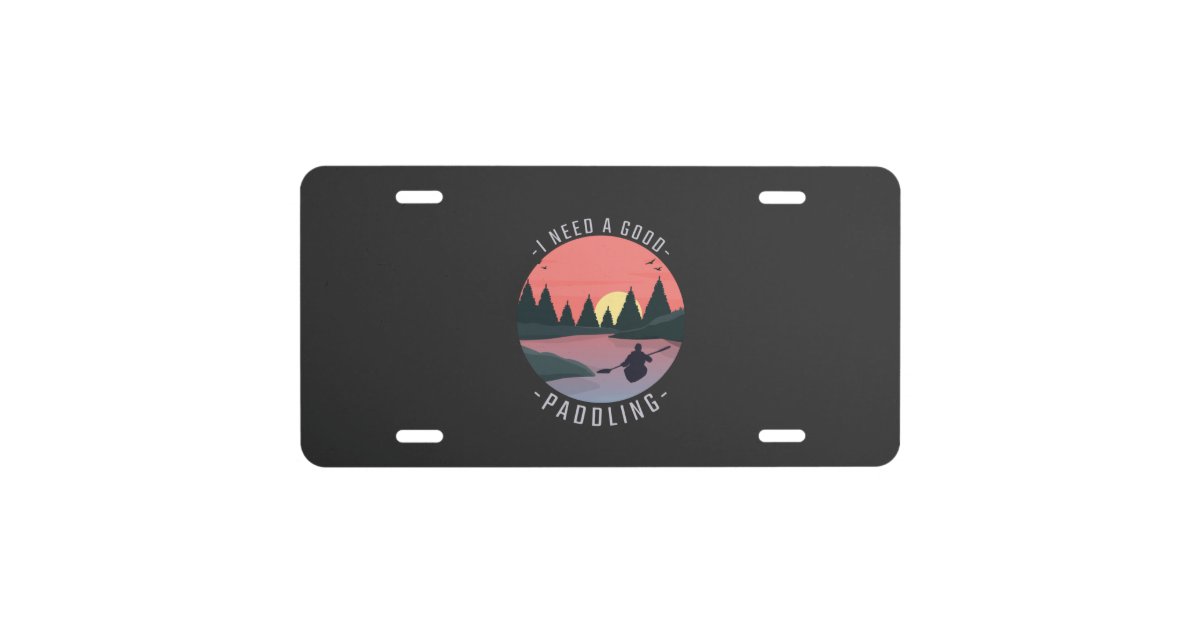 Kayaking Kayak Paddling License Plate | Zazzle