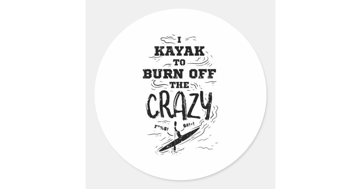 Kayaking Kayaker Classic Round Sticker | Zazzle