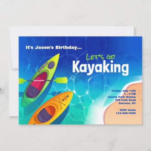 Kayaking Party Invitation | Zazzle