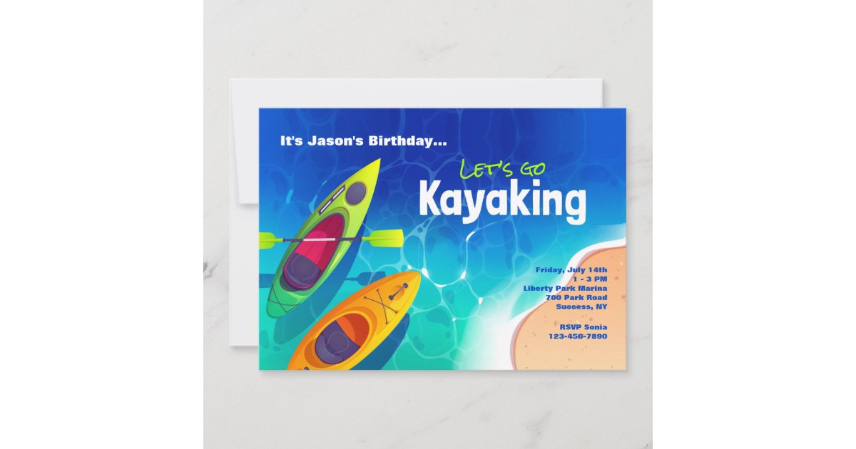 Kayaking Party Invitation | Zazzle