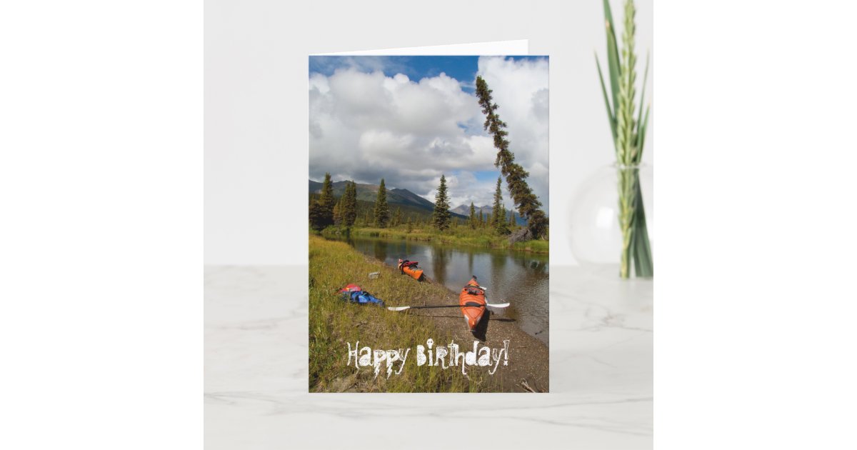 Kayaks at Rest; Happy Birthday Card | Zazzle.com