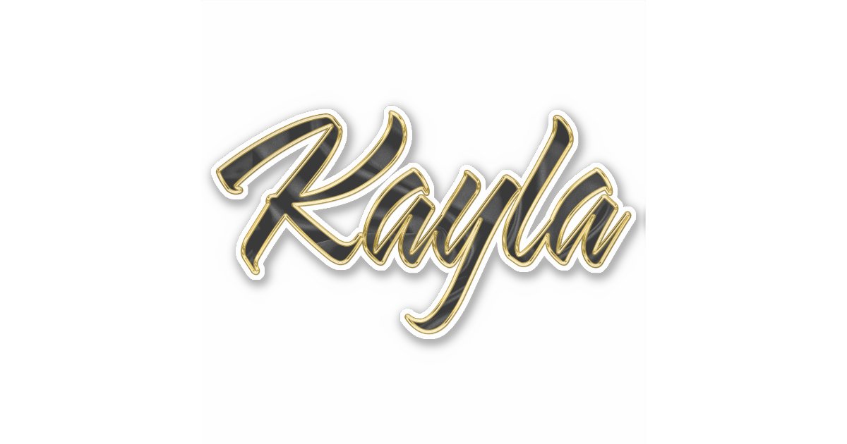 Kayla Black Gold Lettering Decal Sticker | Zazzle